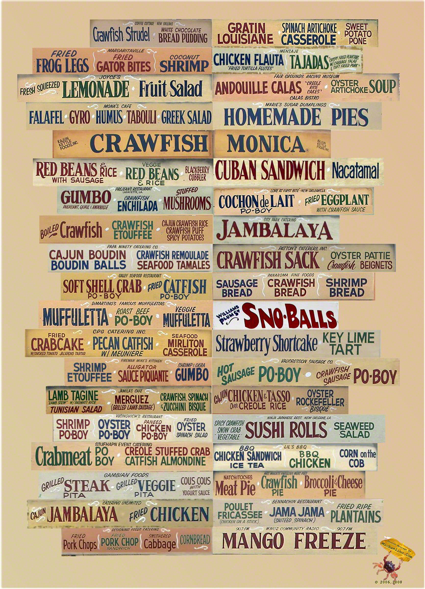 Jazz Fest Food Signs – Studio Michaelino